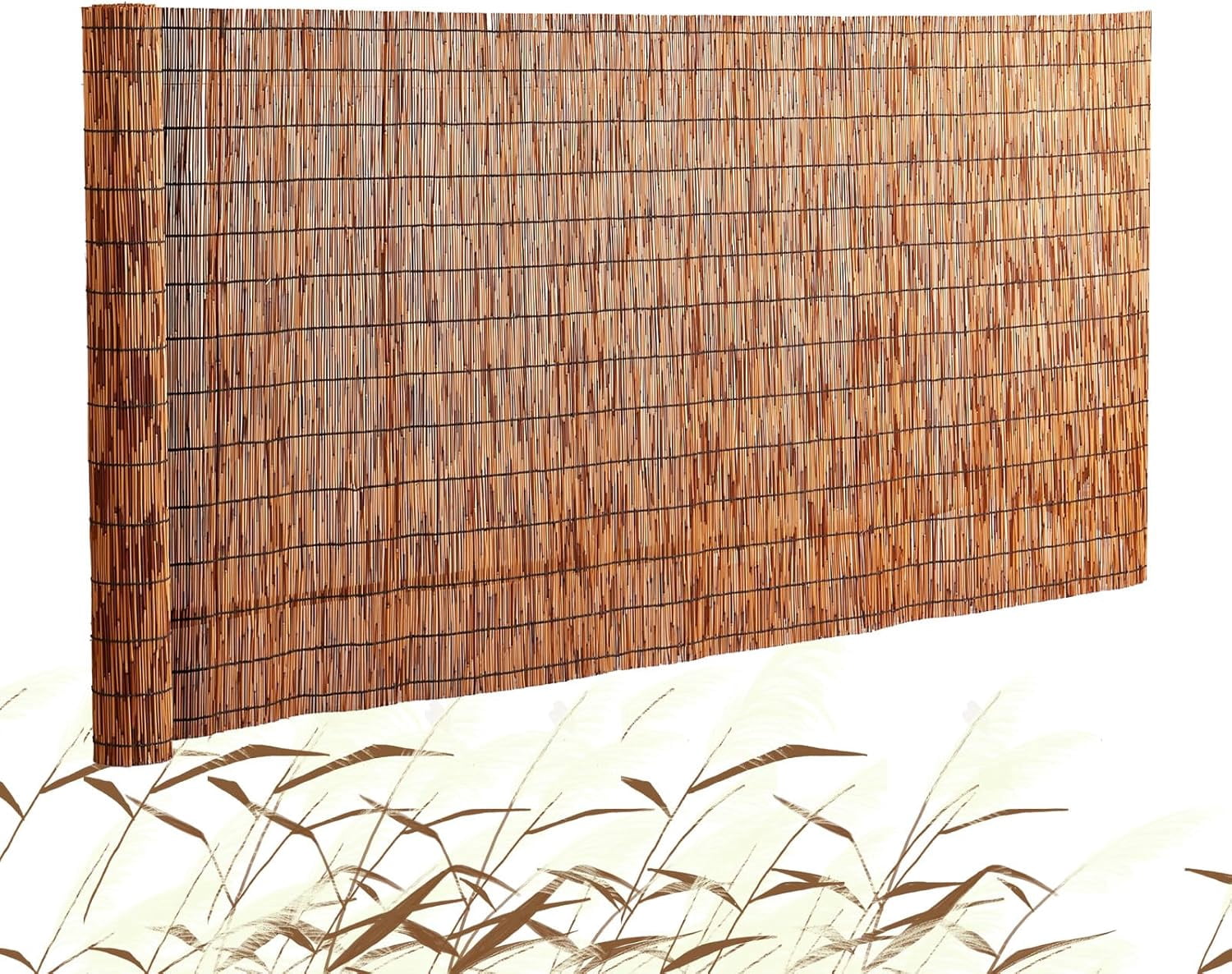 Natural Reed Fencing, 4 ft x 16.4 ft, Reed Screen Curtain Balcony Reed ...