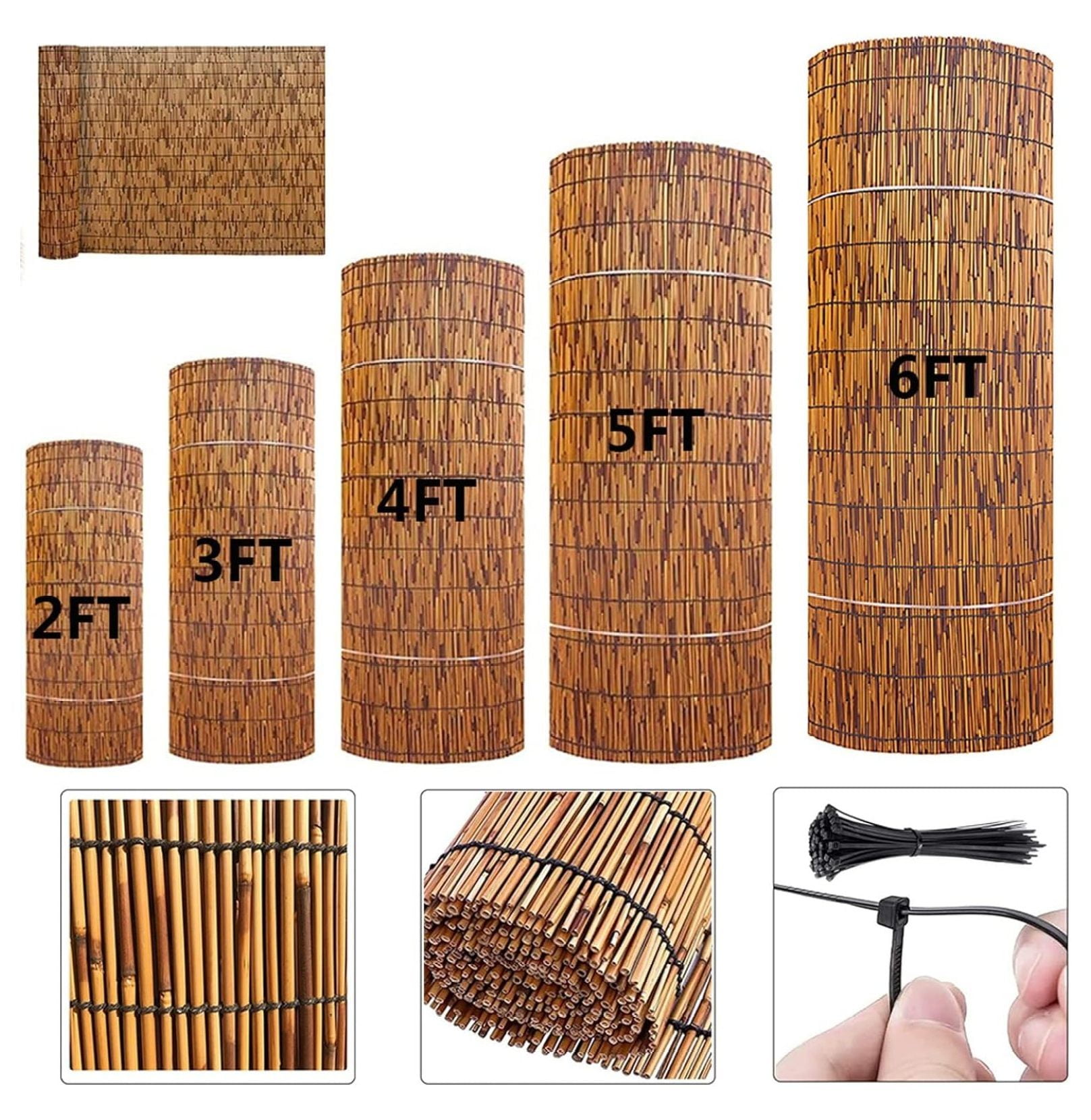 Natural Reed Fencing Rolls,4FT X 16.4FT Balcony Reed Fence Bamboo ...