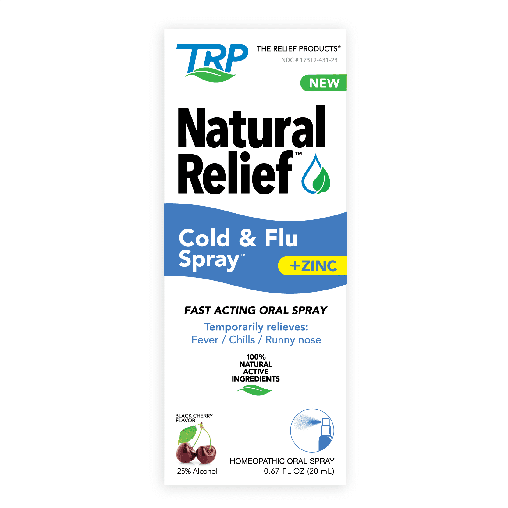 Natural Relief, Cold & Flu, Oral Spray, 0.67 fl oz. HSA/FSA Eligible ...