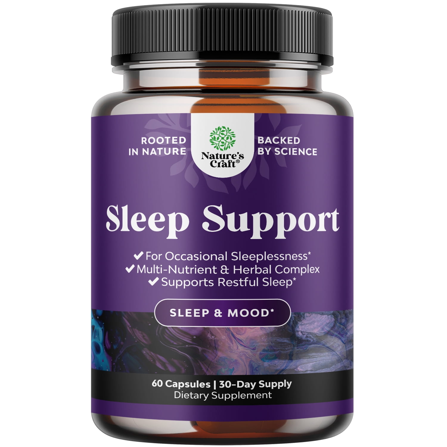 Natural Revitalizing Sleep Aid Formula - Melatonin with L-Theanine and GABA Supplement - Non ...