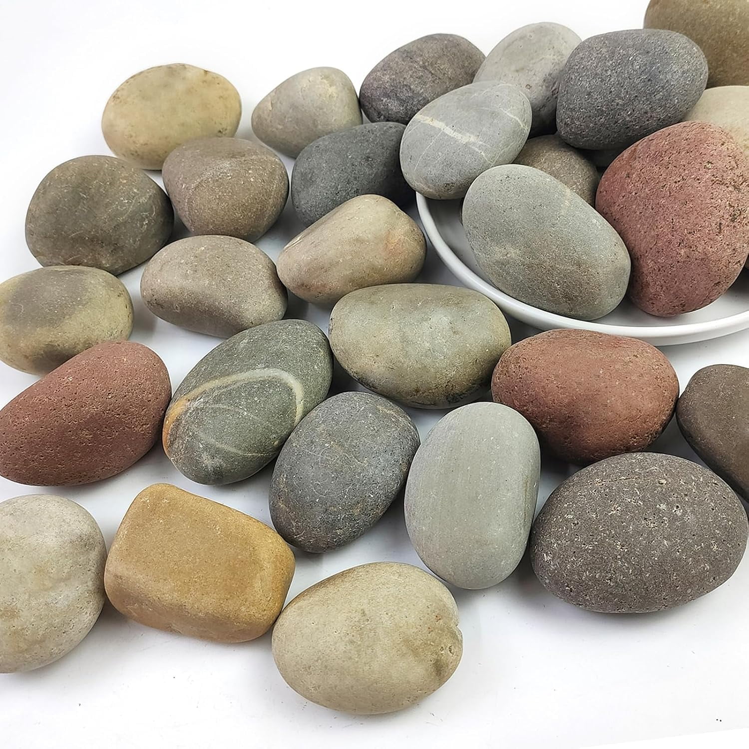 Natural River Rocks, 2-3 Inch River Rocks for Landscaping, Mixed Colors ...