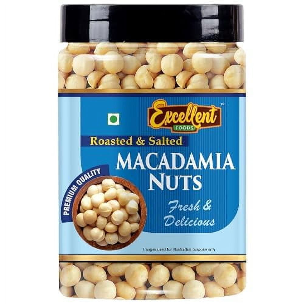 Natural Roasted & Salted Jumbo Macadamia Nuts By Excellent Foods 250gm, | High In Protein Fiber ...