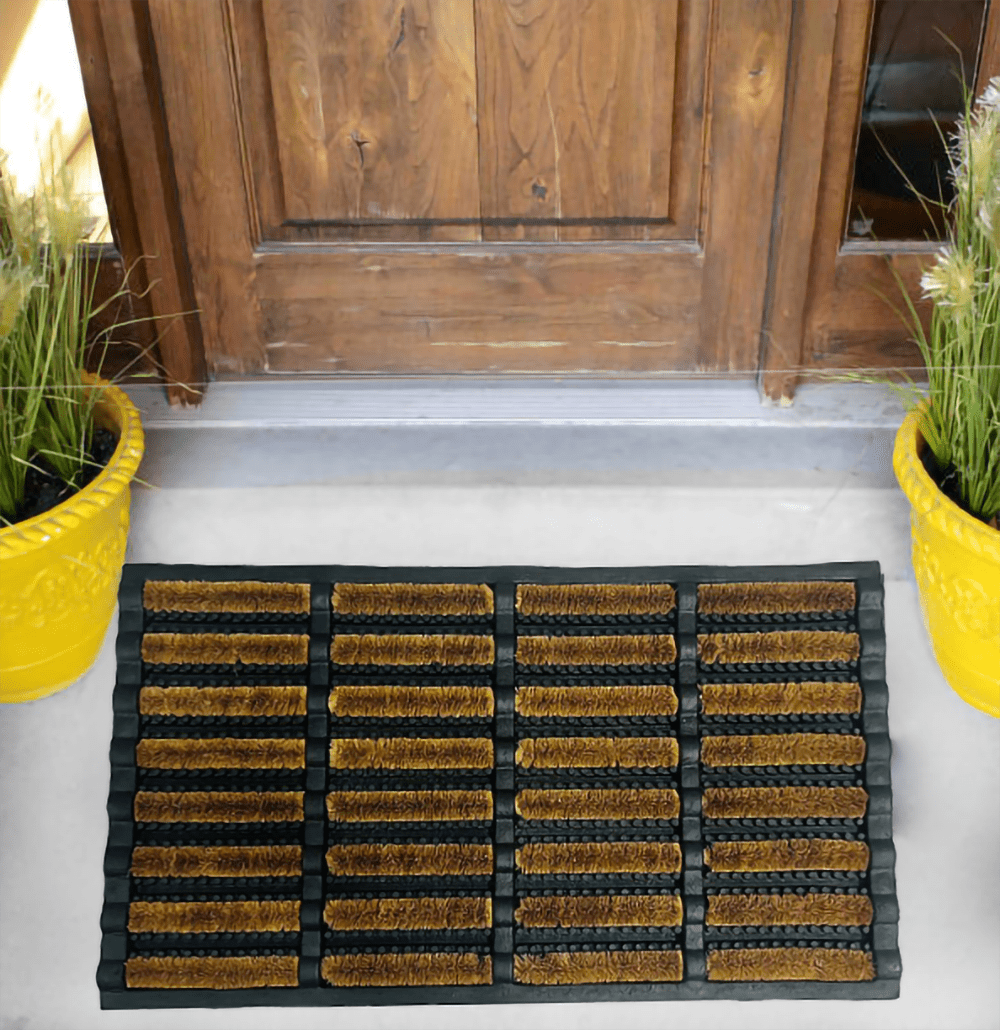 Natural Rod Mat coir and rubber combined door mat Rugs for bedroom ...