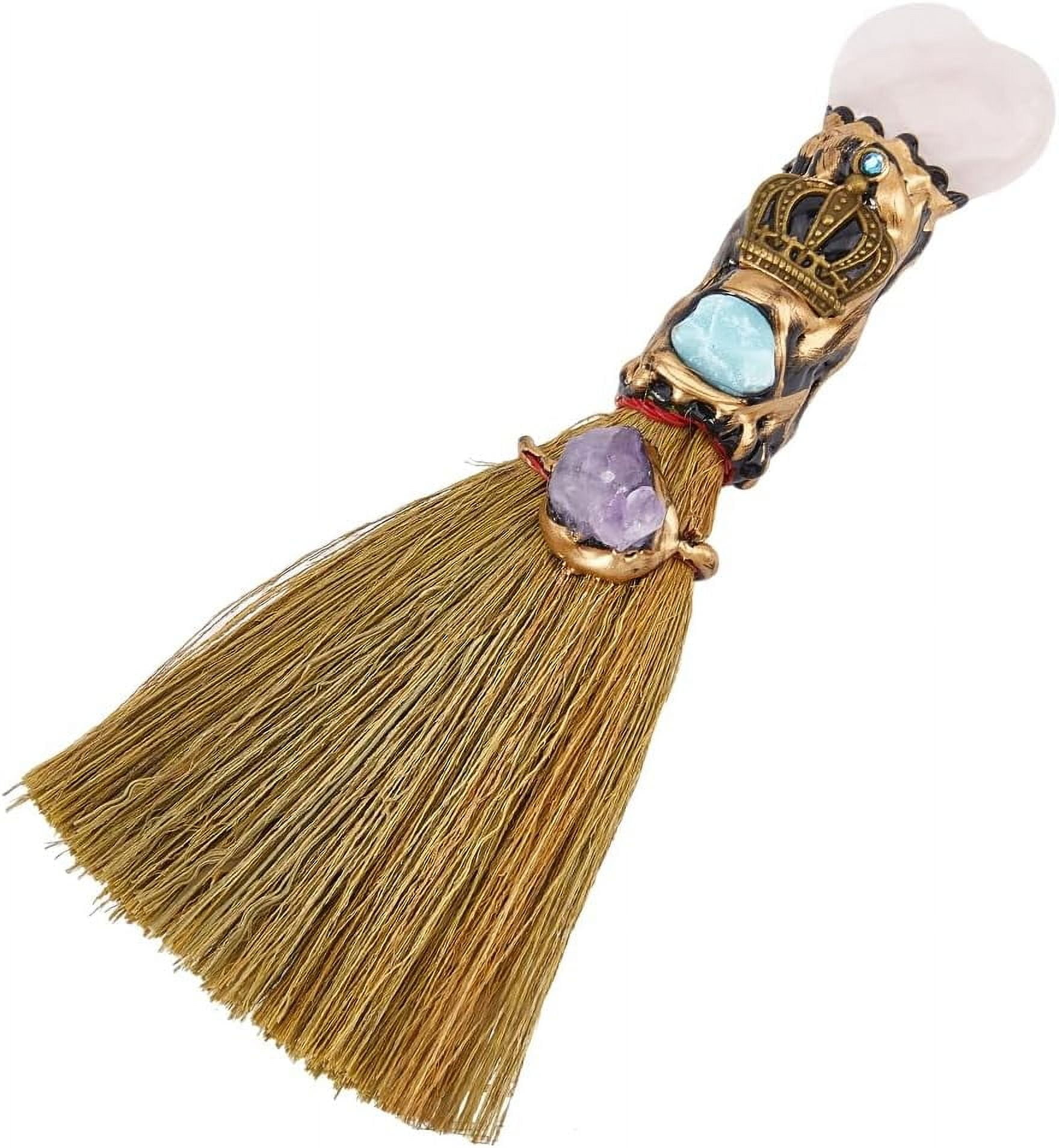 Natural Rose Quartz Magic Sweeper Mini Broom Decorations Amethyst ...