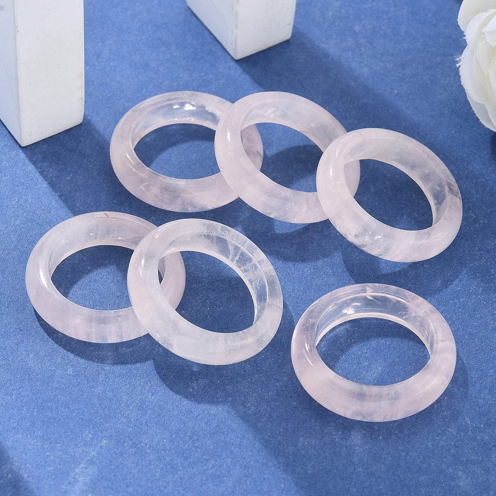 Natural Rose Quartz Plain Band Rings Inner Diameter: 18~20mm - Walmart.com