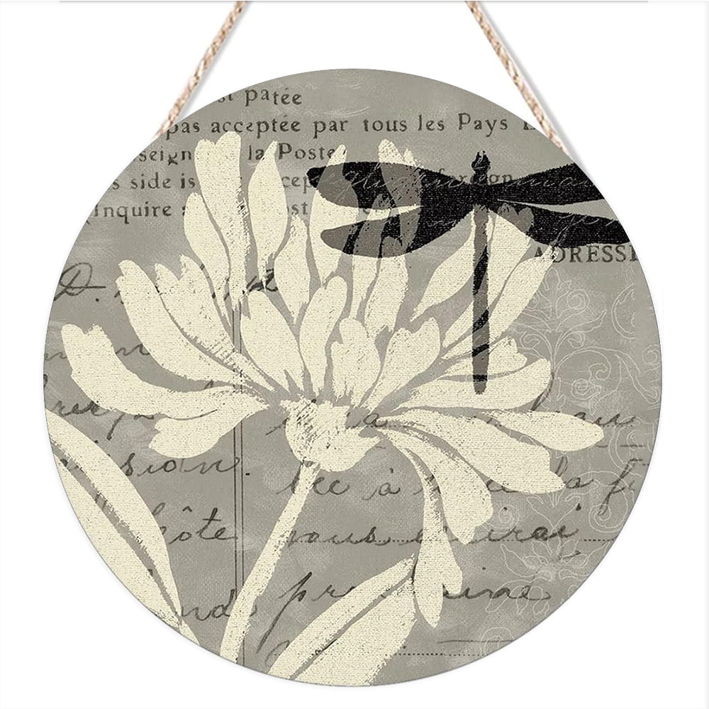 Natural Round Hanging Wood Sign Rustic Wreath Sign Wall Hanging Plaque ...