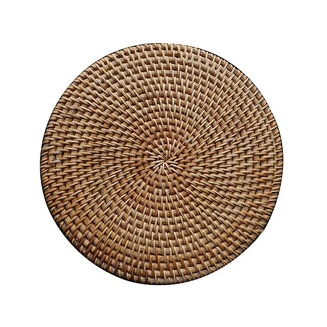 Natural Round Rattan Insulation Pad Placemats, Natural Color - 25 cm ...