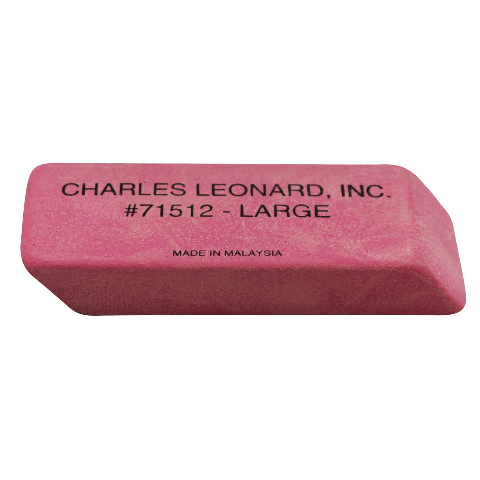 Charles Leonard Natural Rubber Pink Wedge Erasers, Large, Box of 12 ...