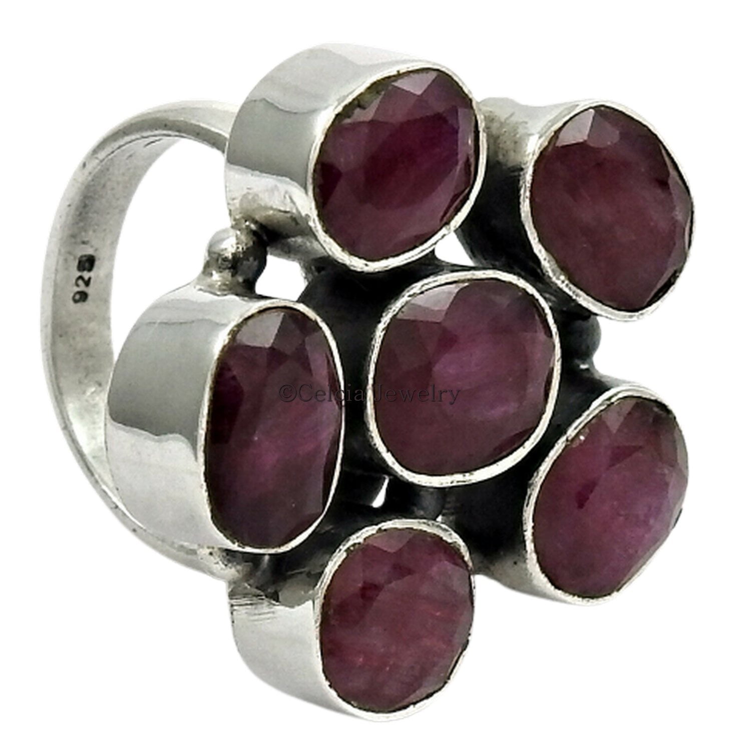 Natural Ruby Multi Gemstone Unique Ring For Women, Statement Ring ...