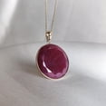Natural Ruby Pendant, 14K Solid Yellow Gold Ruby Pendant, July ...
