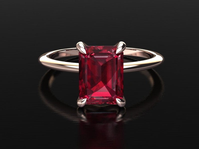 Natural Ruby Ring 14k Rose Gold Antique Retro Ring Astrological July ...