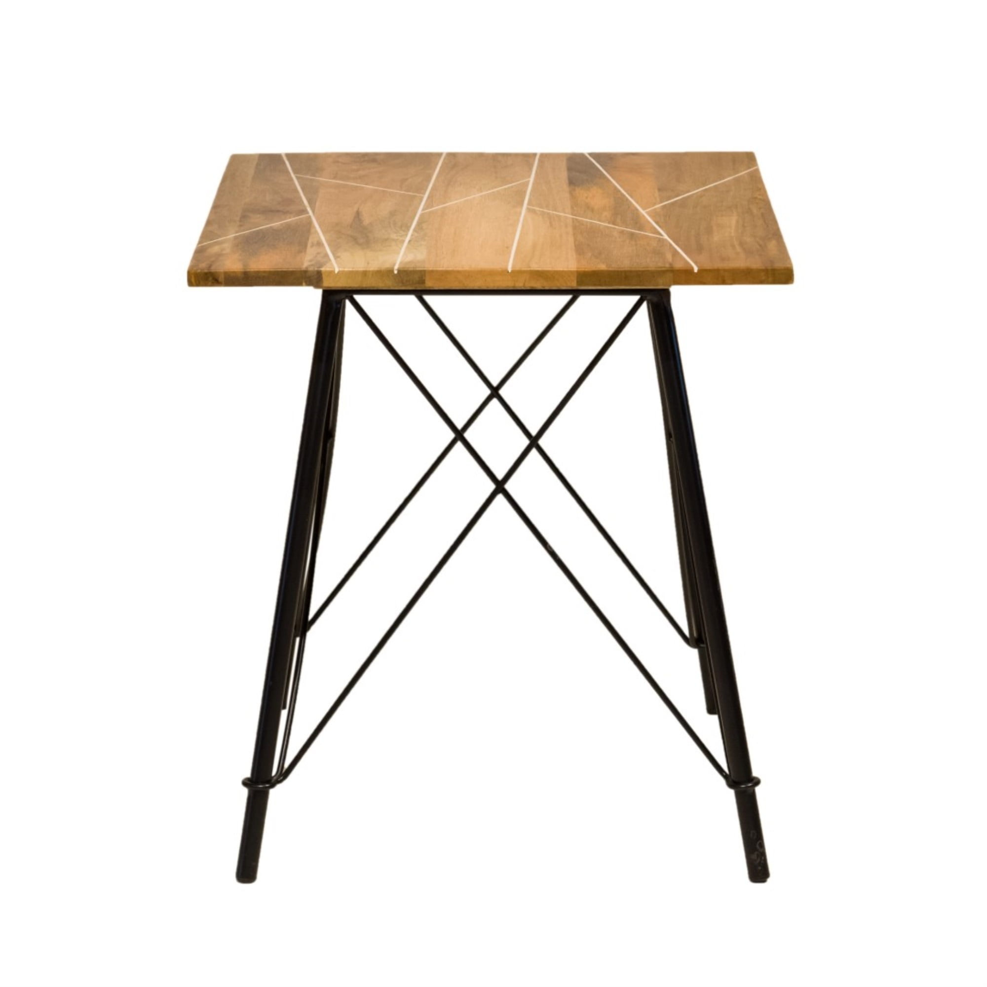 Natural Rustic Geo End Side Table - Walmart.com