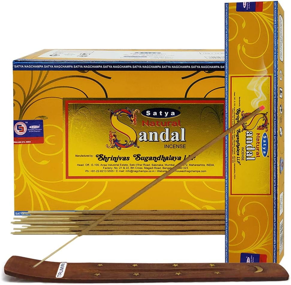 Natural Sandal Incense Sticks and Incense Stick Holder Bundle Insence ...
