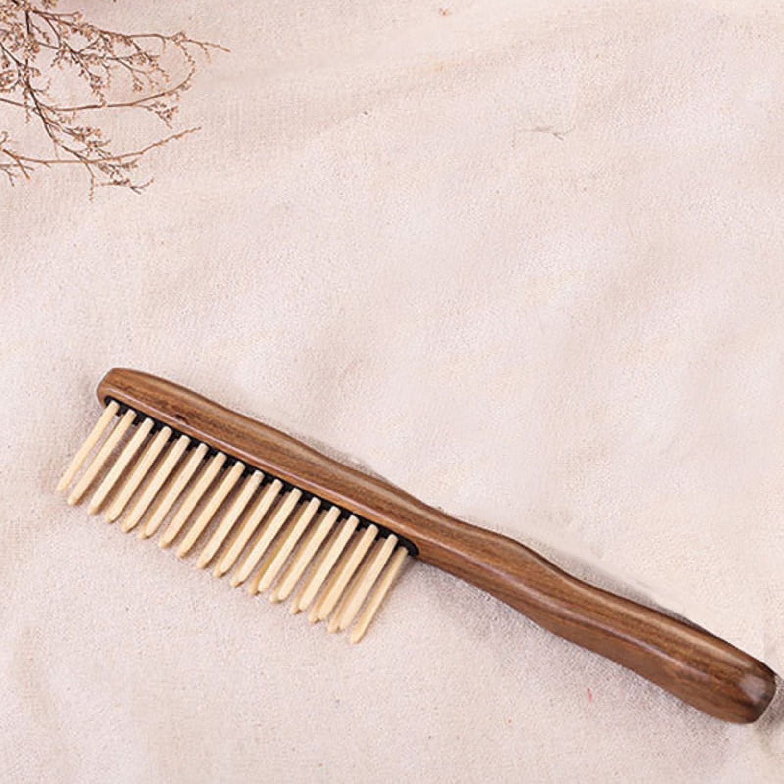 Natural Sandalwood Hair Comb Handmade Wooden Comb Detangling Wide Tooth Comb New Design ...