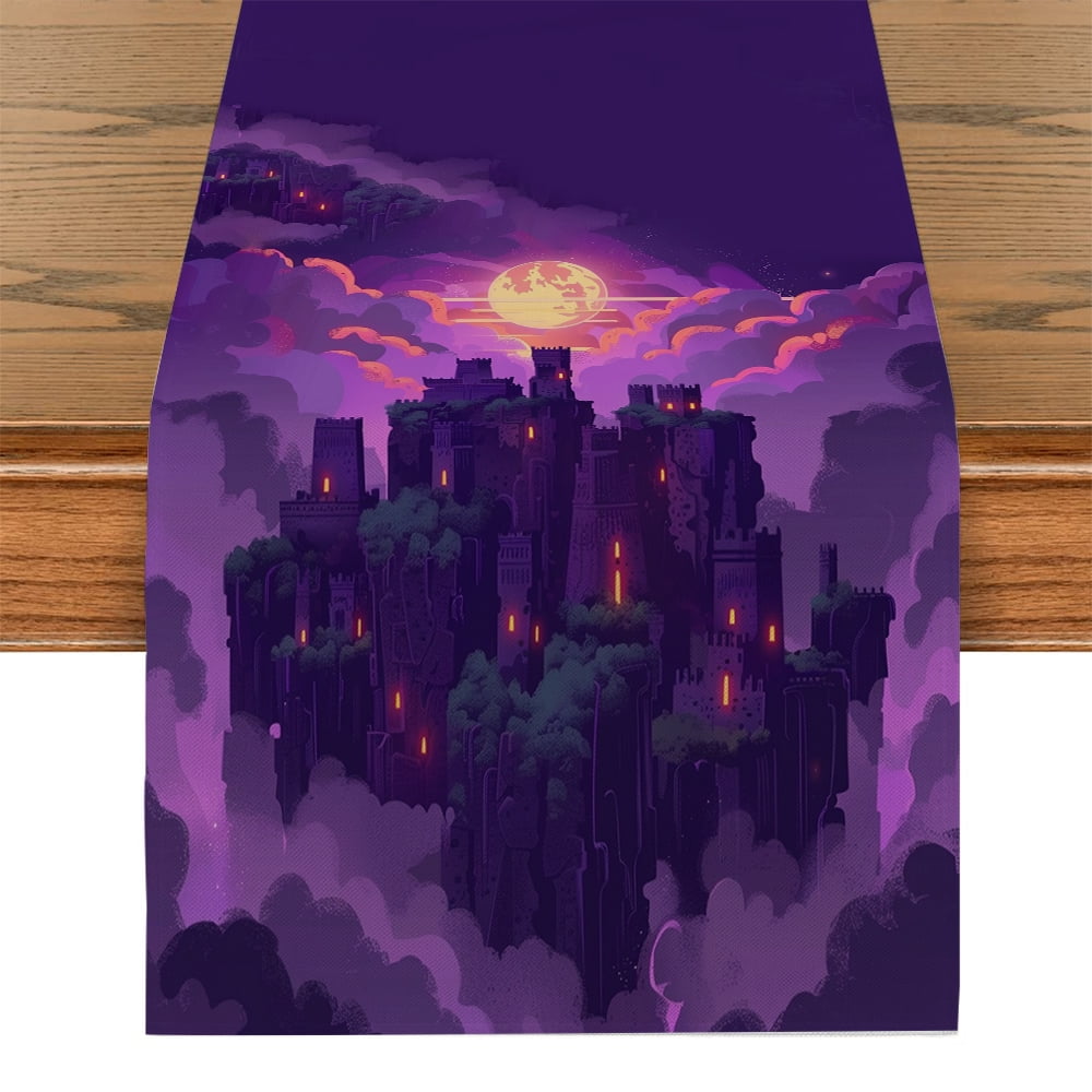 Natural Scenery Ancient Castle City Table Runners Dresser Table r ...