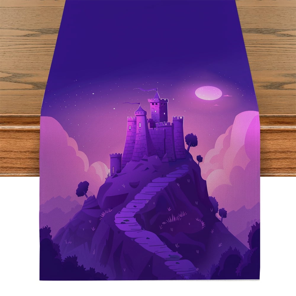 Natural Scenery Ancient Castle City Table Runners Dresser Table r ...