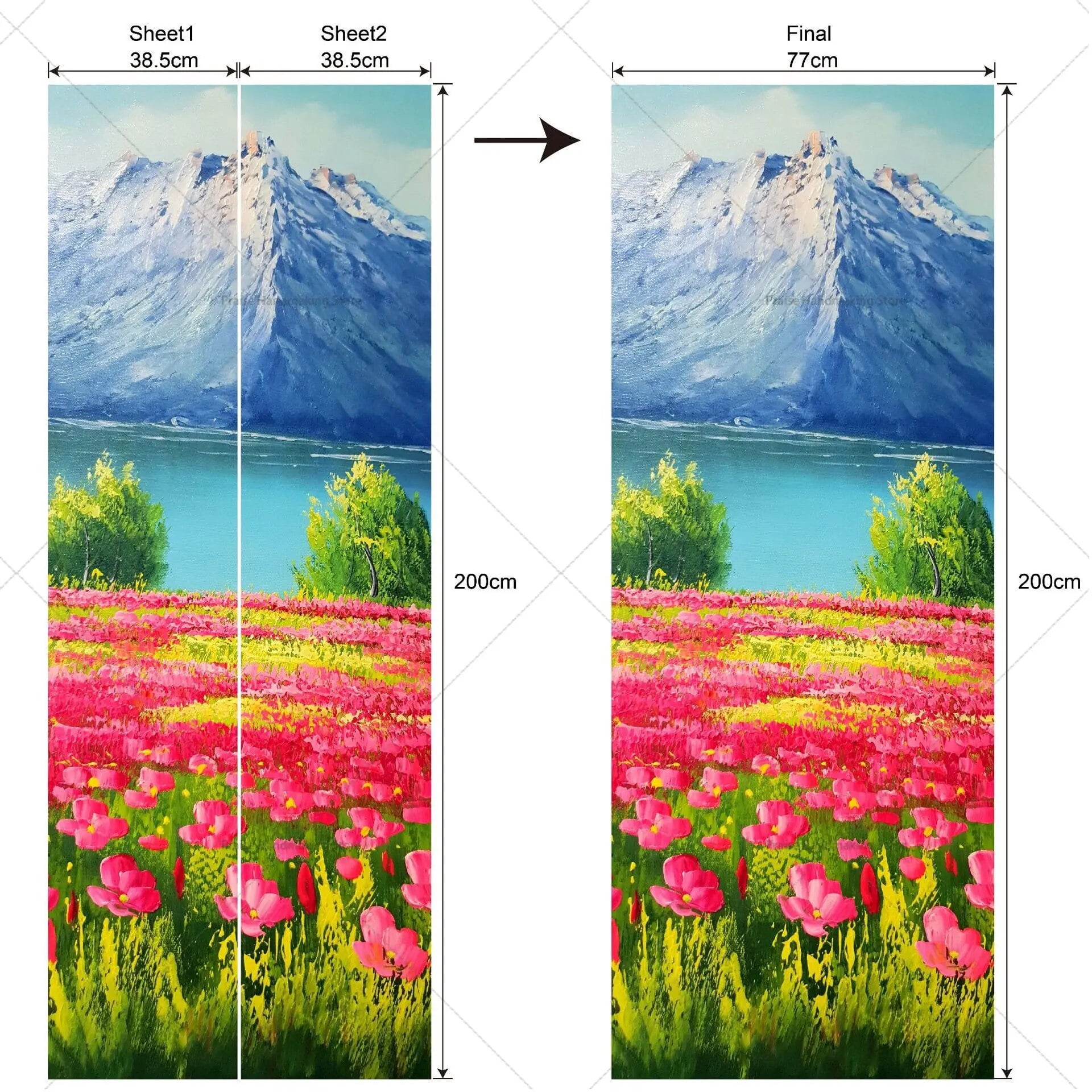 Natural Scenery Decorative Wall Stickers Vinyl Self-adhesive Posters ...