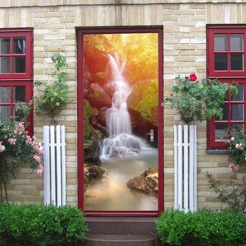 Natural Scenery Door Wallpaper Home Decor Self-adhesive Waterproof ...