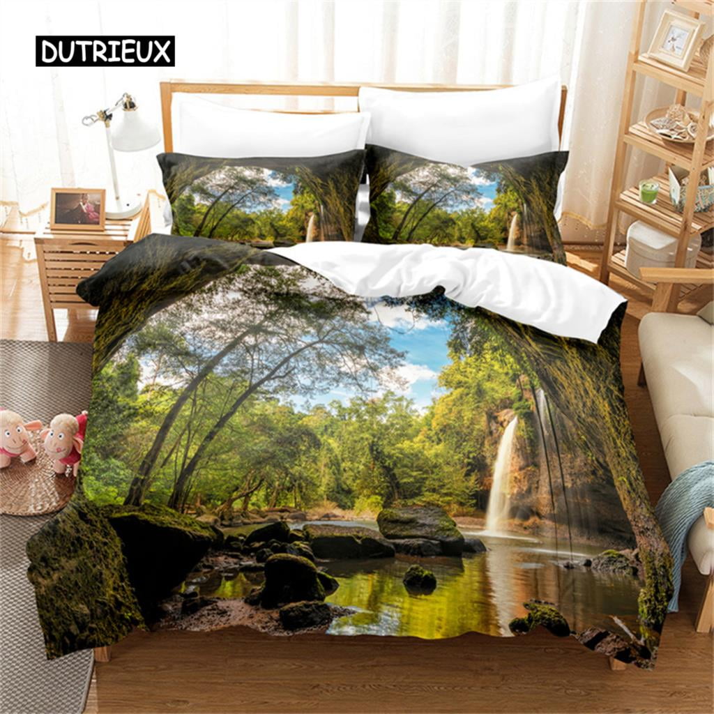 Natural Scenery Duvet Cover Forest Bedding Set Quilt Cover Set Beauty ...