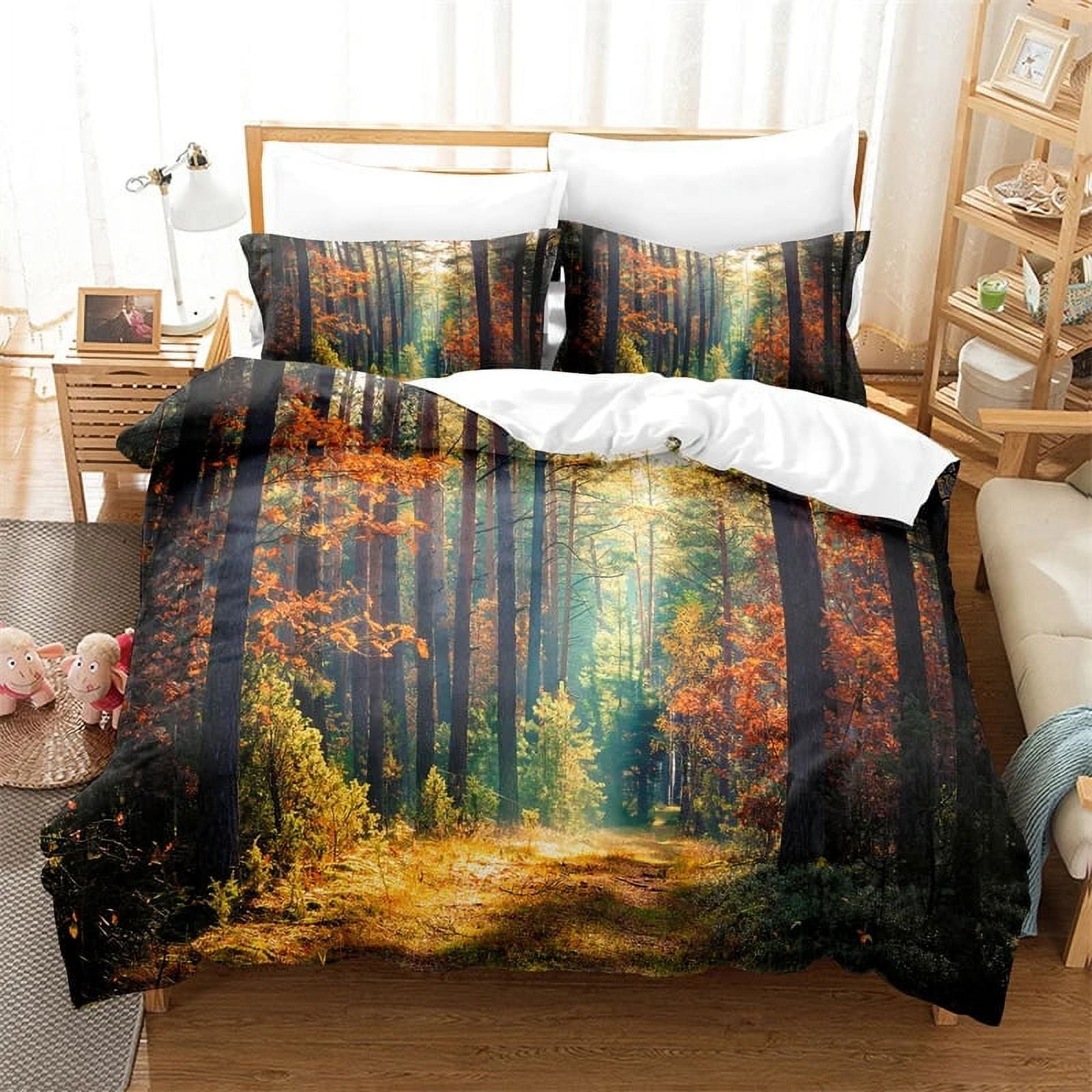 Natural Scenery Duvet Cover Set Forest Bedding Set Quilt Cover Bed Set ...