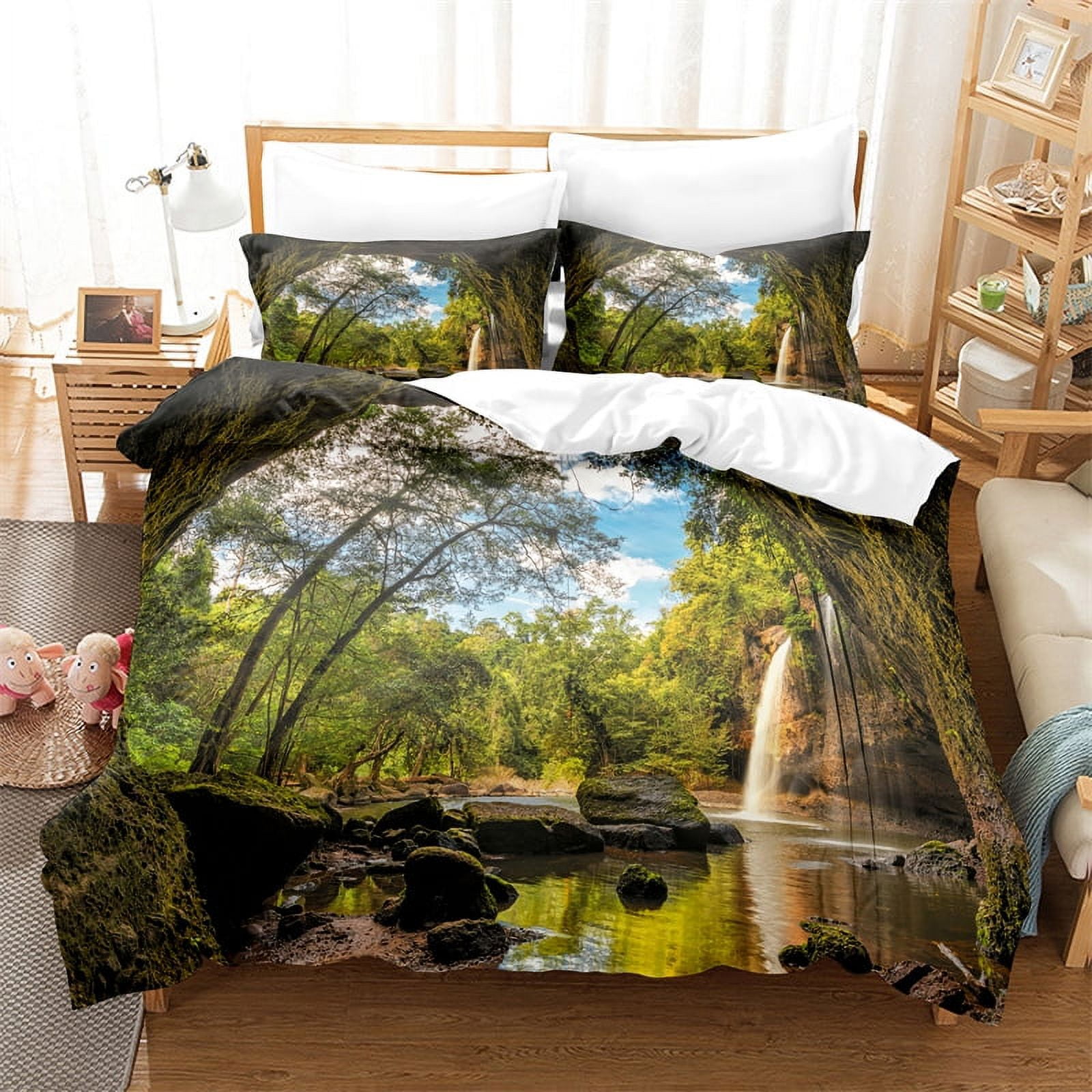 Natural Scenery Duvet Cover Set Forest Bedding Set Quilt Cover Bed Set ...