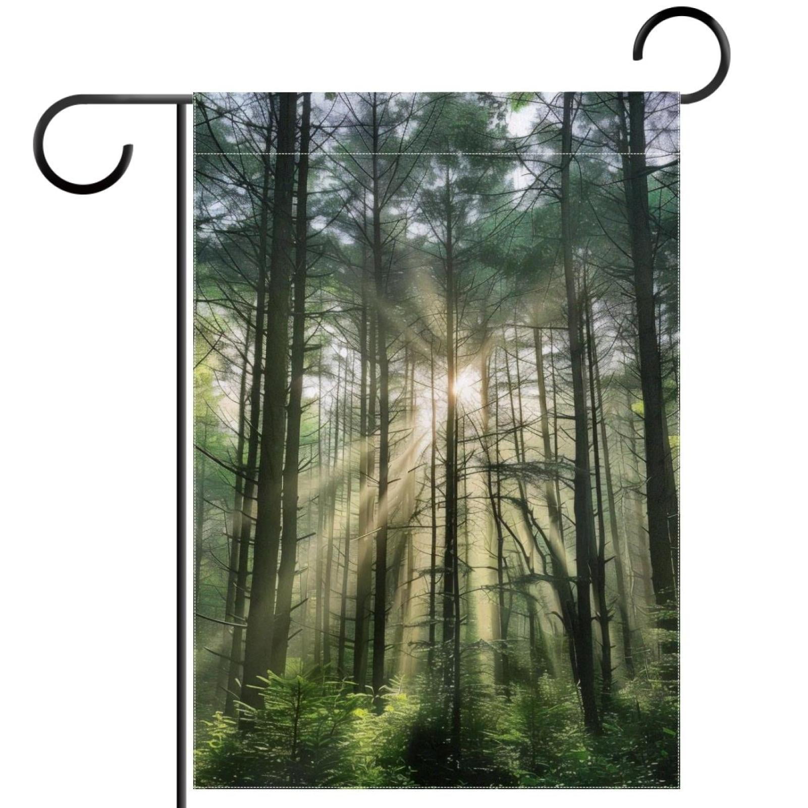 Natural Scenery Forest Trees Double Sided Garden Flag Decorative ...
