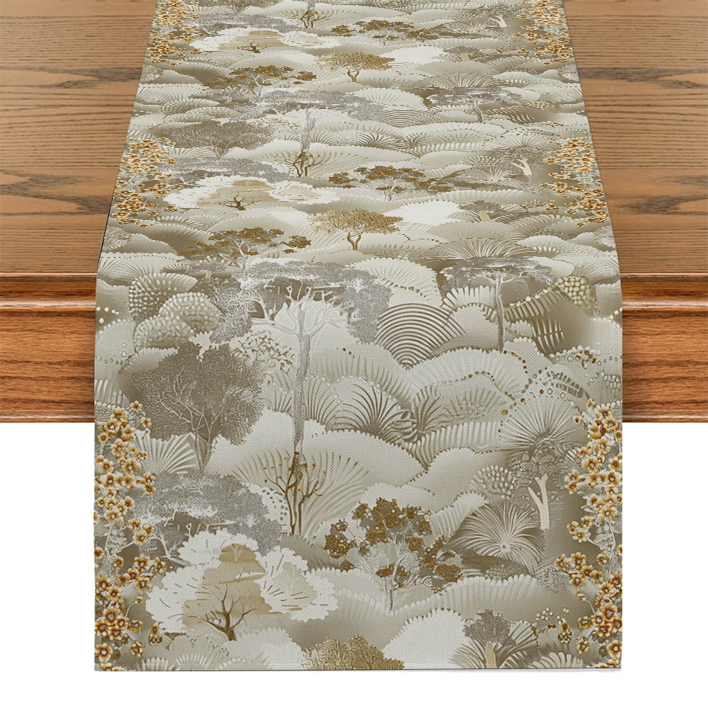 Natural Scenery Mountain Clouds Table Runner Home Wedding Centerpieces ...