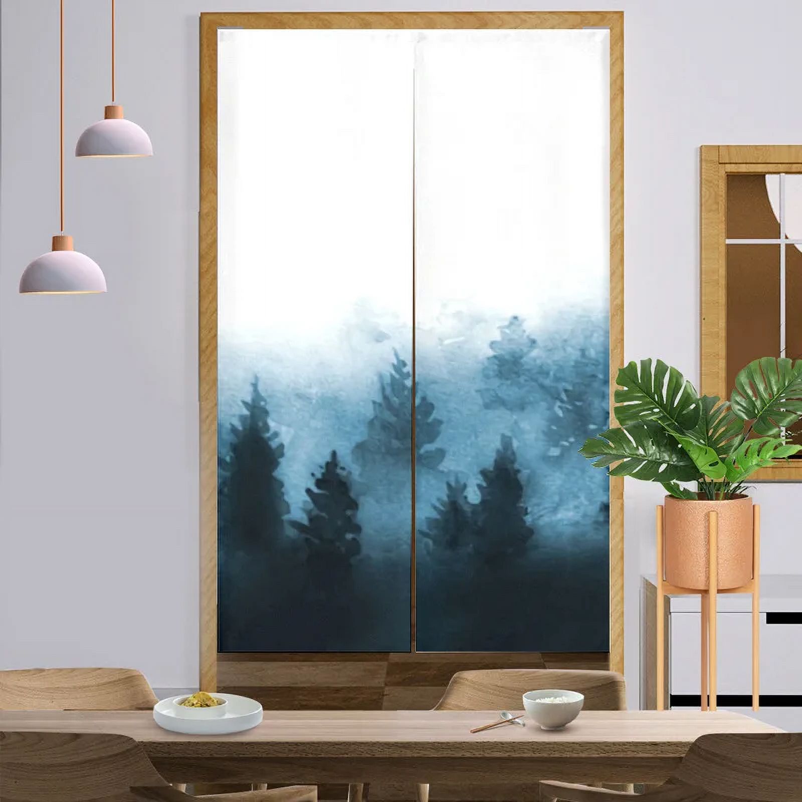 Natural Scenery Print Door Curtain Bedroom Kitchen Partition Curtain ...