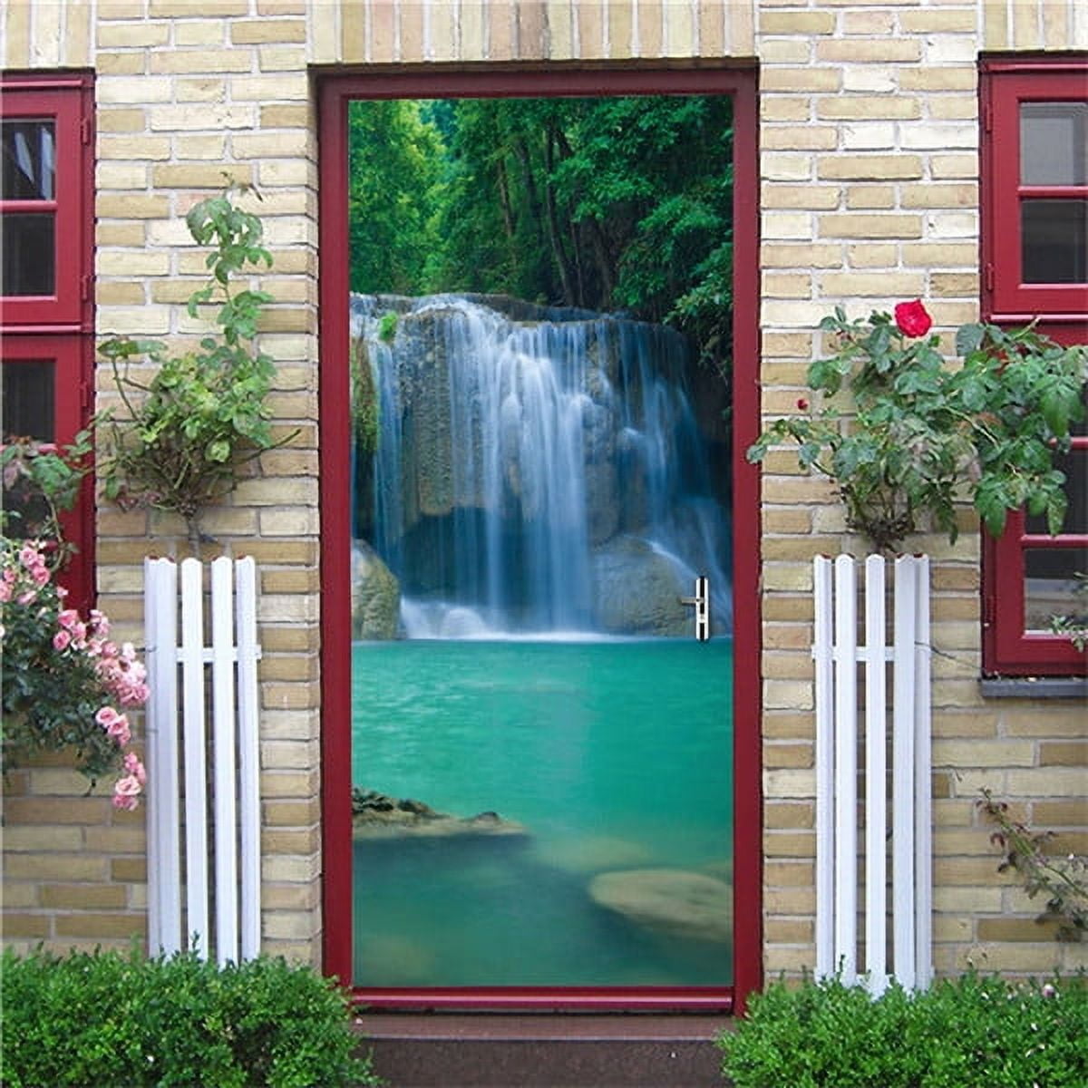 Natural Scenery Self-adhesive Waterproof Vinyl Door Sticker Self Stick ...