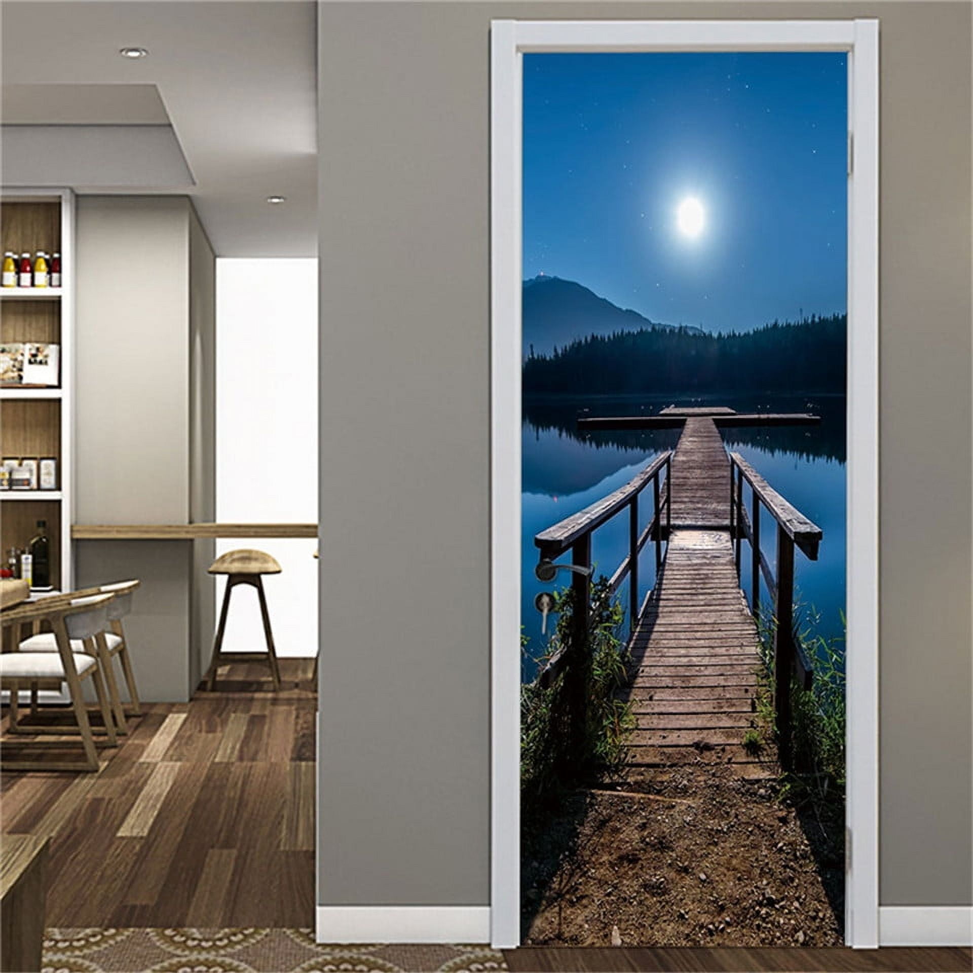 Natural Scenery Stickers on the Doors DIY Peel and Stick Wallpaper ...