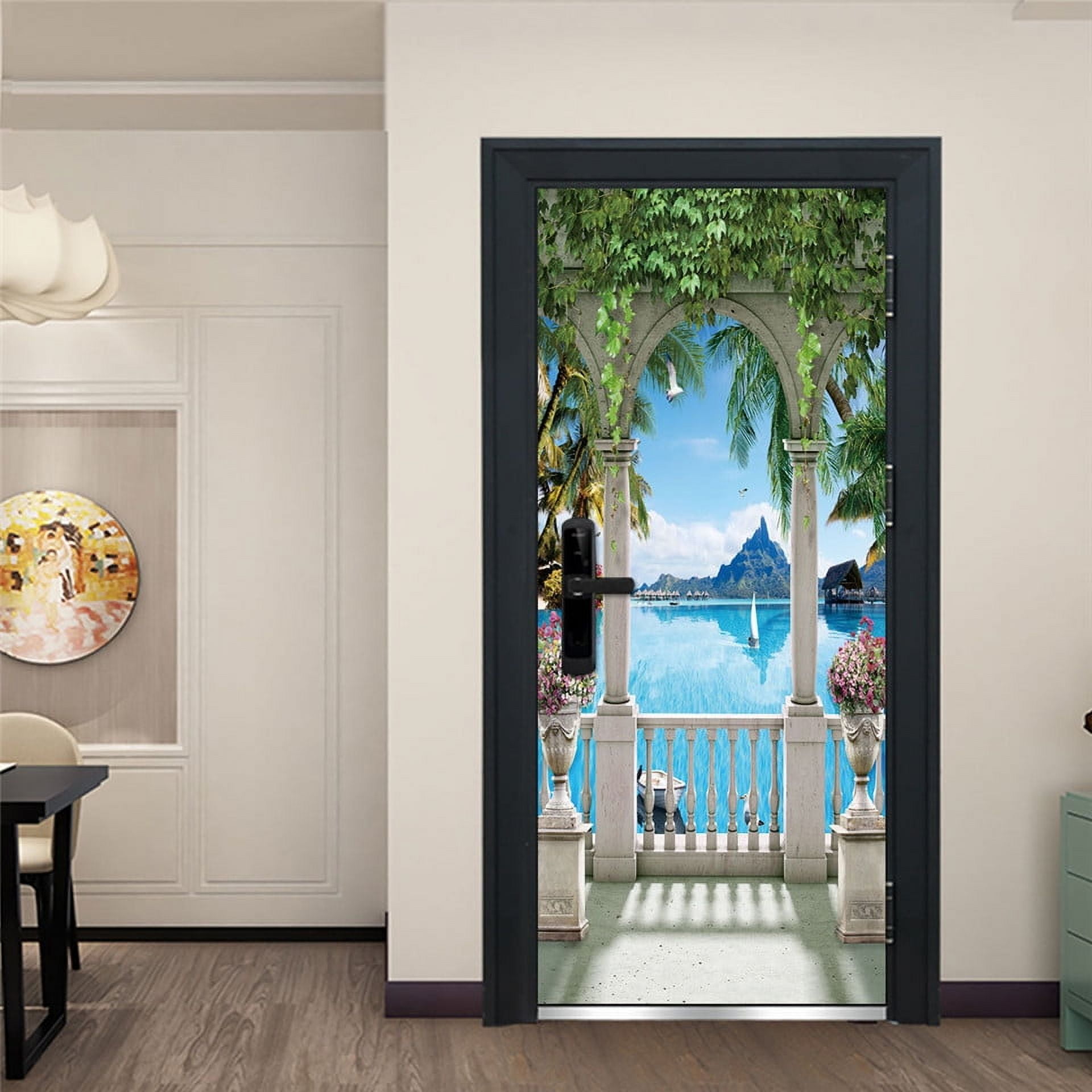 Natural Scenery Stickers on the Doors DIY Peel and Stick Wallpaper ...