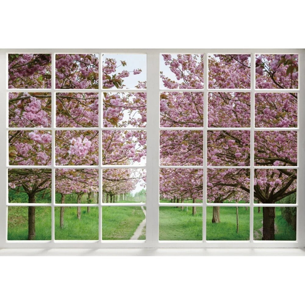 Natural Scenic Window Outside Photography Backdrops Spring Garden ...