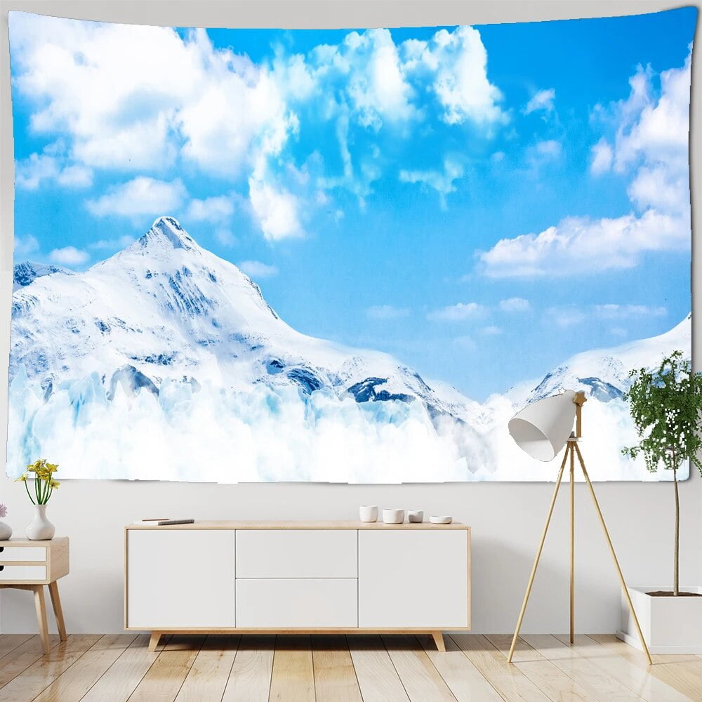 Natural Scery Landscape Tapestry Mountains Snow Mountain Wall Hanging ...