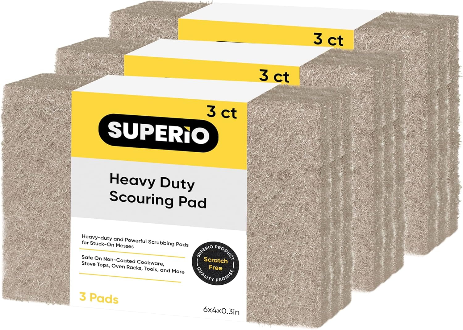 Natural Scouring Pad Non-Scratch Sisal Plant Based Scrubber Cleaning ...