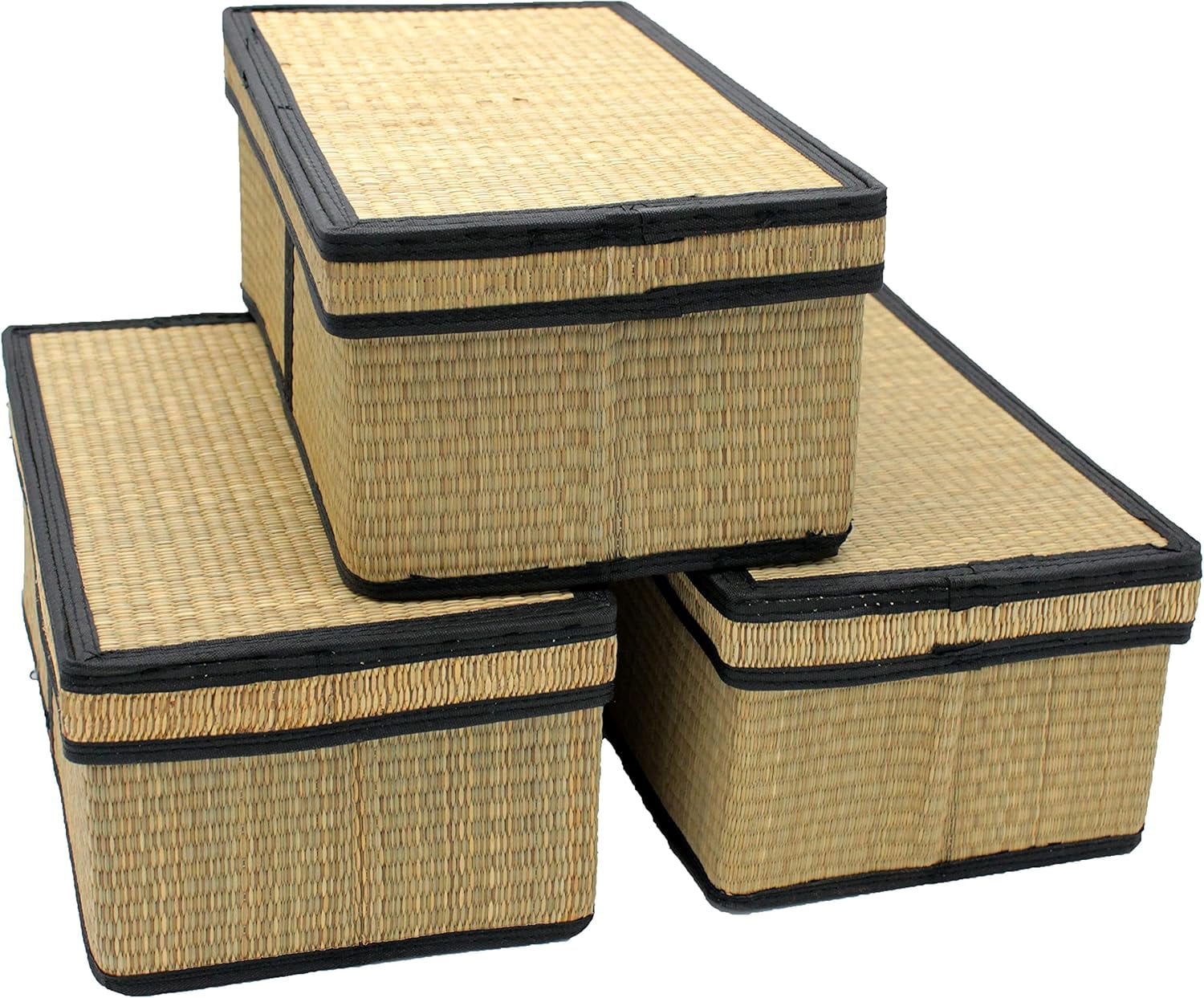 Natural Seagrass Grass Foldable Storage Box [Large 2 Pack] - Walmart.com