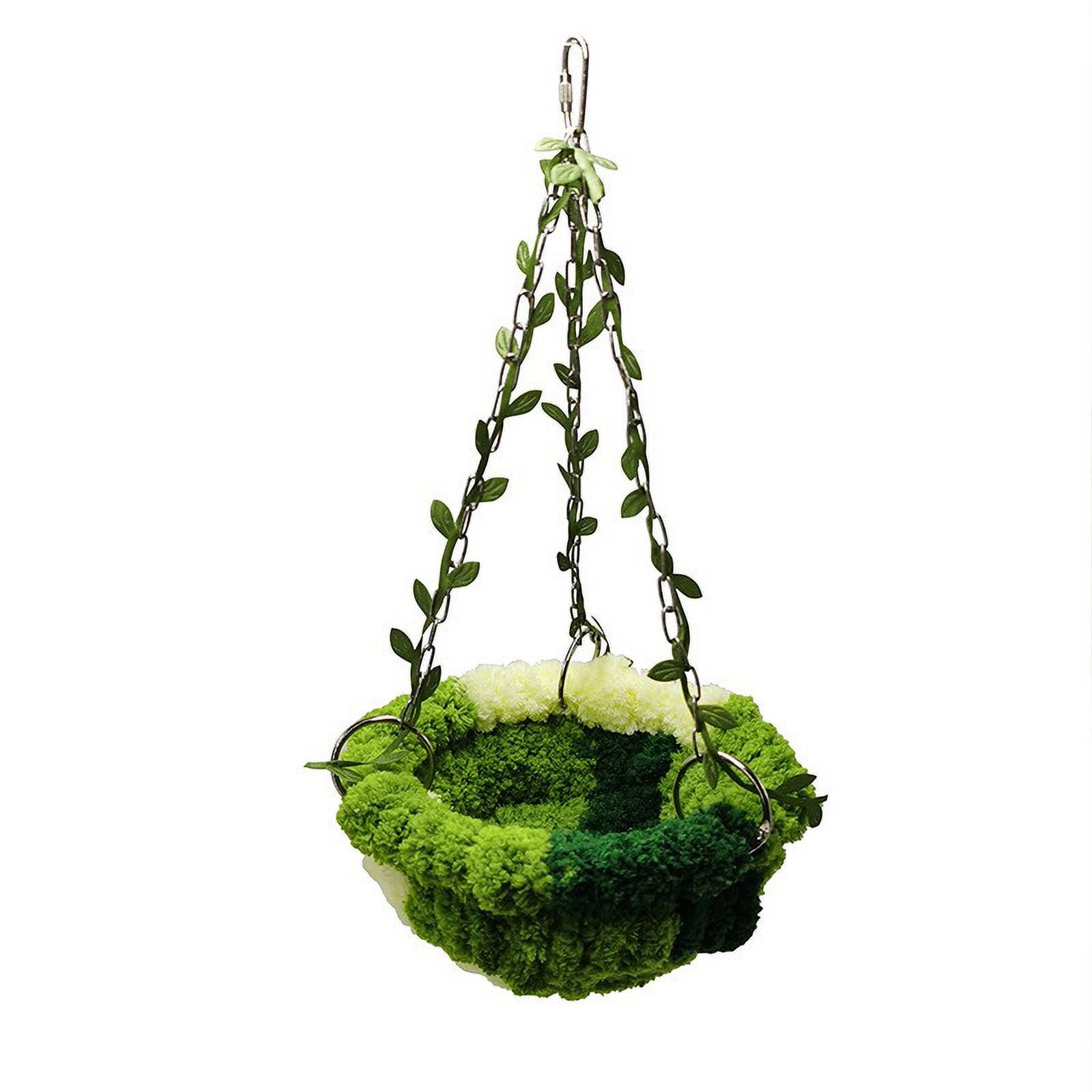 Natural Seagrass & Wood Parrot Chew Toys with Swing - Bird Cage ...