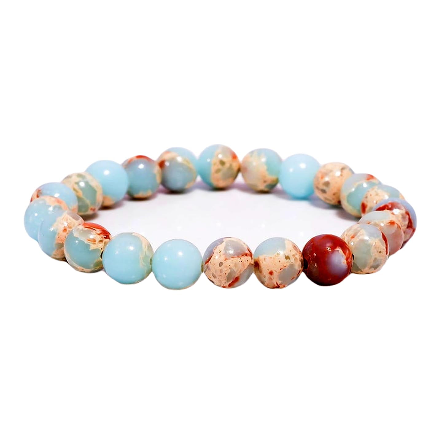 Natural Sediment Jasper 8mm Round Shape Smooth Cut Beads Stretchable ...