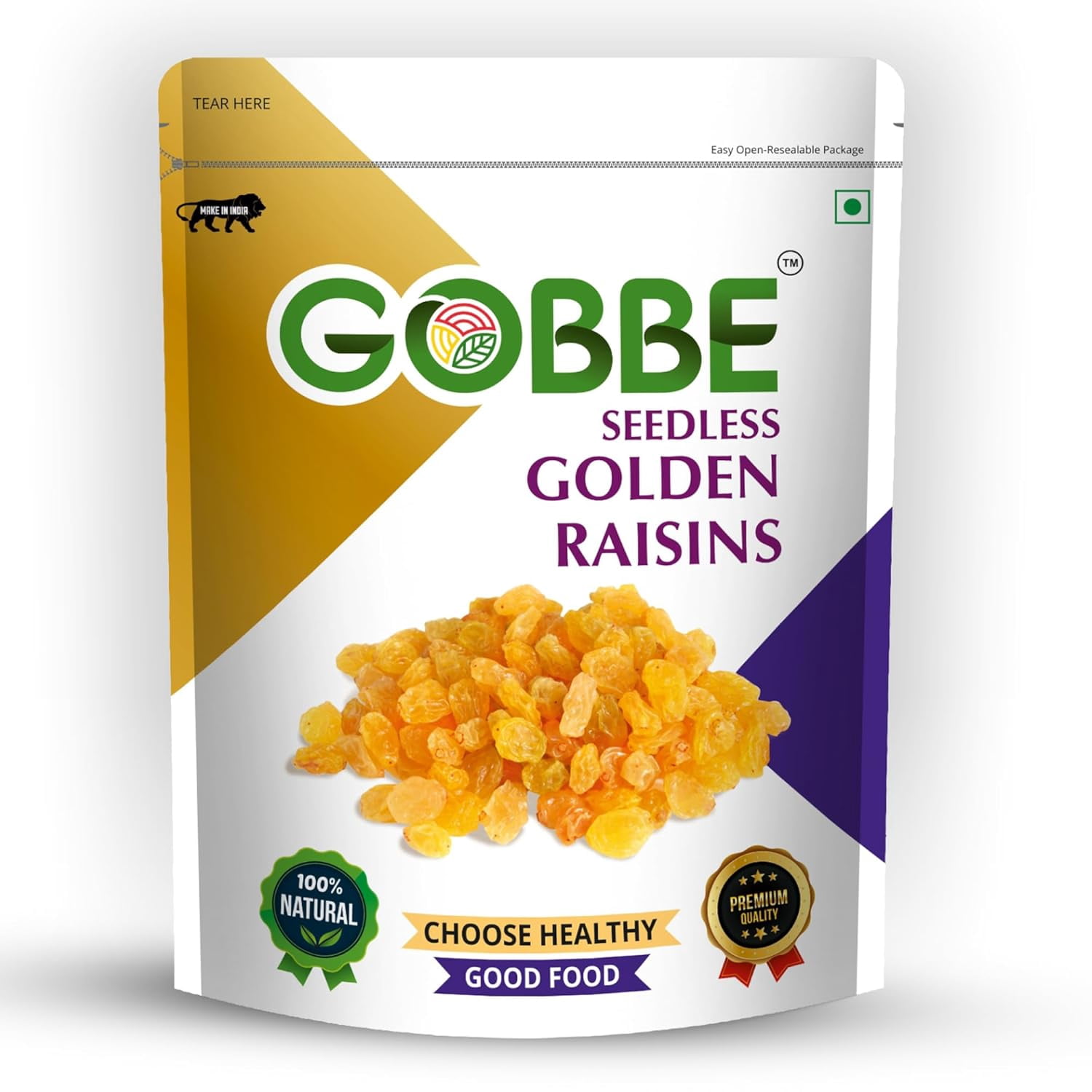 Natural Seedless Golden Raisins By Gobbe 200gm, | High In Protein ...
