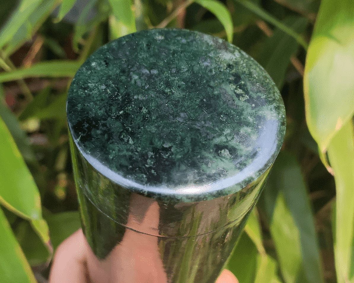 Natural Serpentine Green Jade cup Bottle With Lid Make by a Whole Piece ...