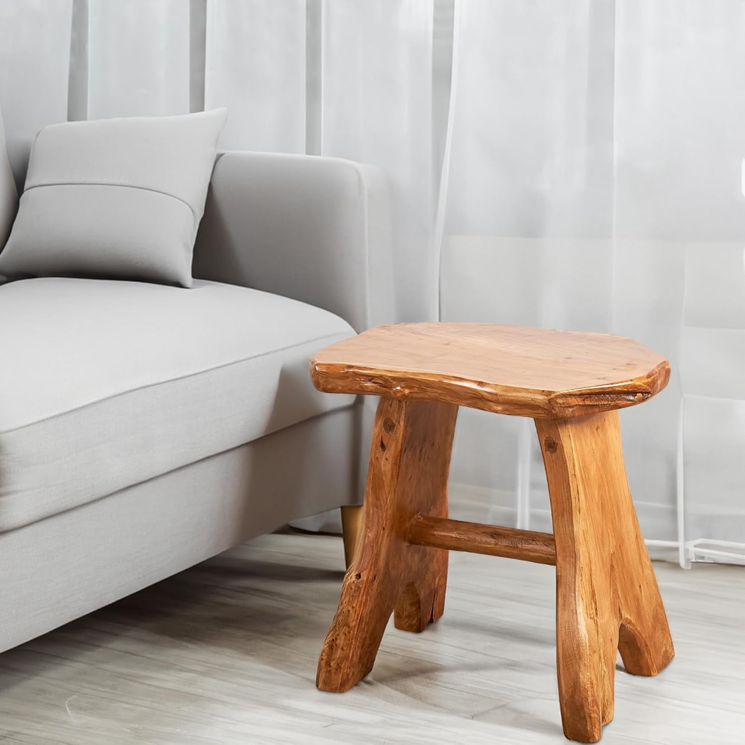 Natural Shape Tree Stump Stool Solid Wood Cedar Root End Table Rustic ...