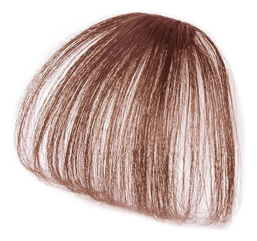 Natural Side Bangs Clip In With Fake Fringe, Center Part - Walmart.com