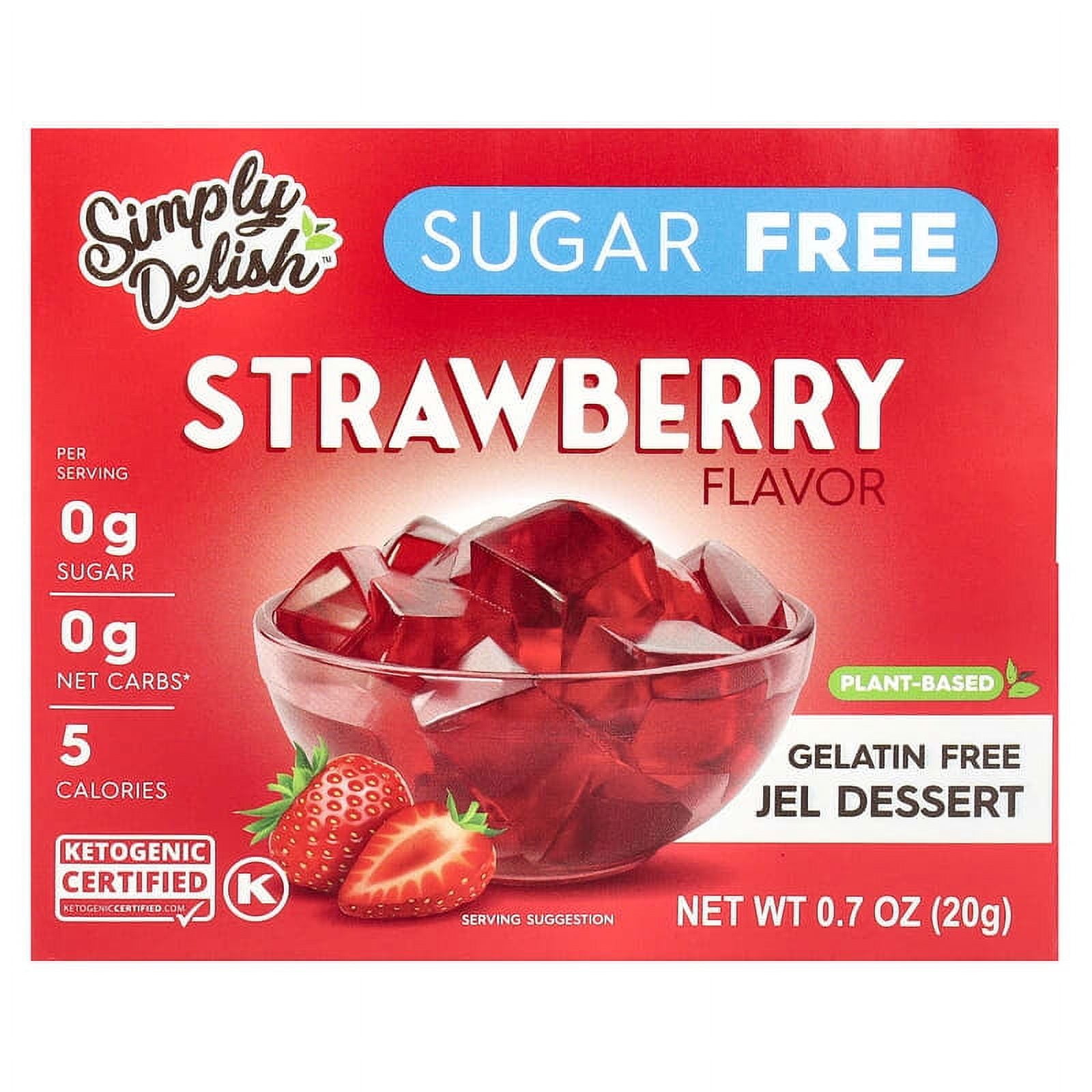 Simply Delish Natural Jel Dessert Sugar Free Strawberry 0.7 oz Pack of ...