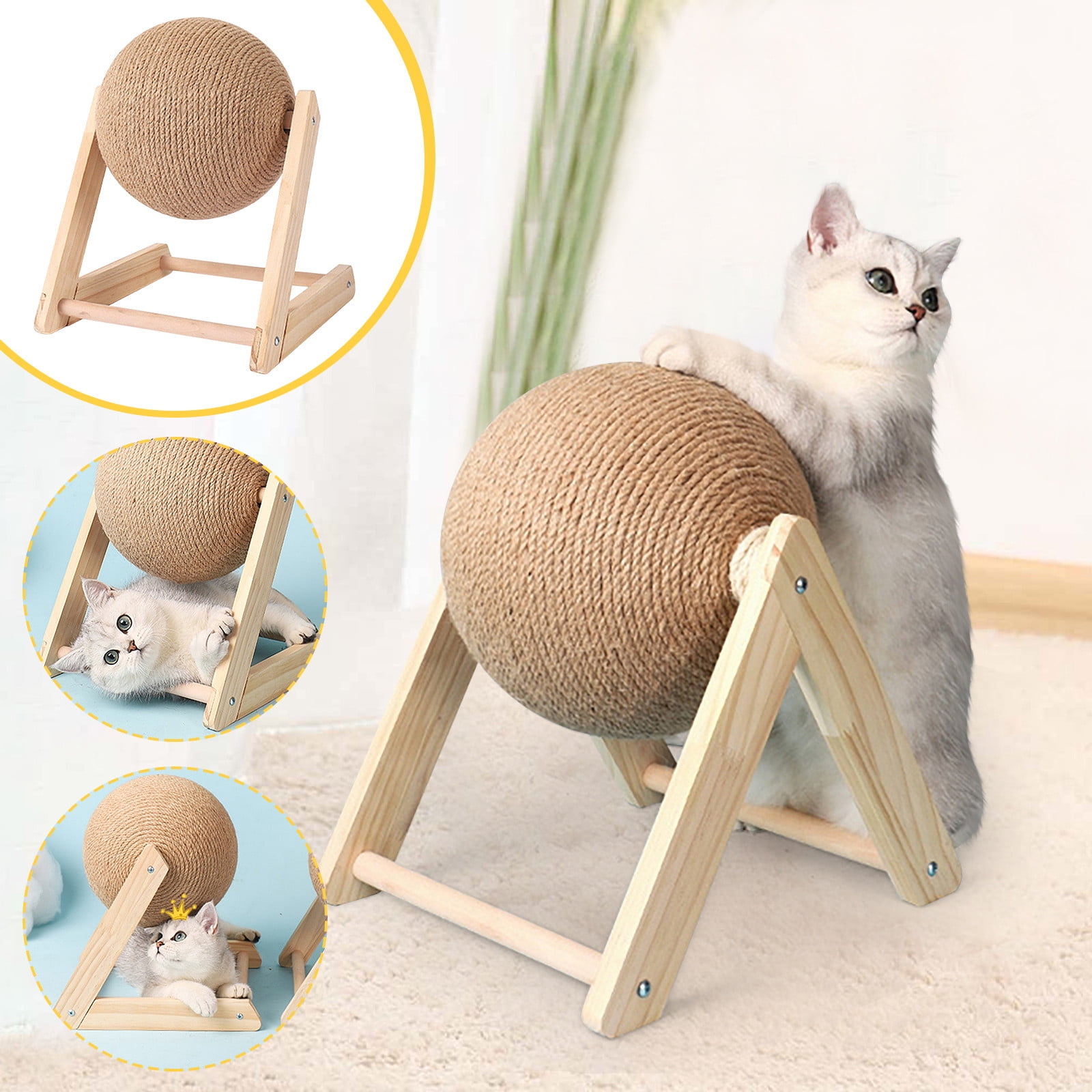 Cat Litter CORNER SCRATCHING POLE - GREY/BEIGE Cat Tree