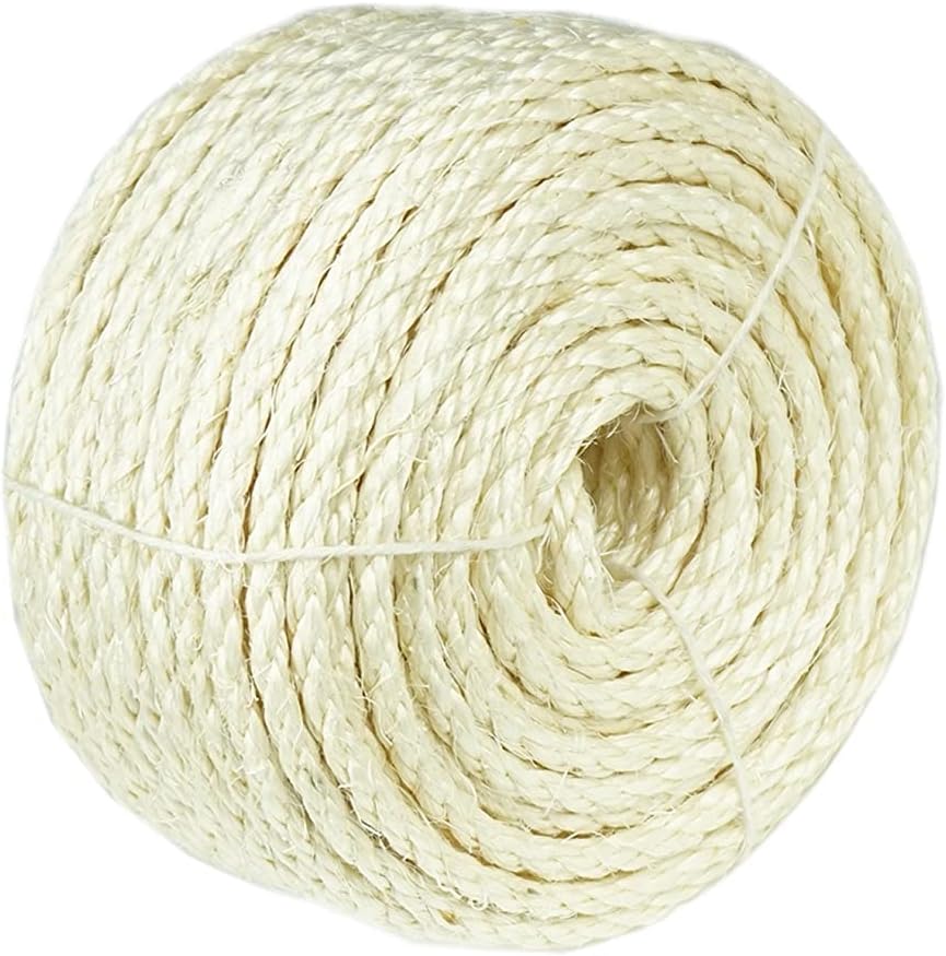 Natural Sisal White Rope for Cat Scratcher Scratching Post Replacement ...