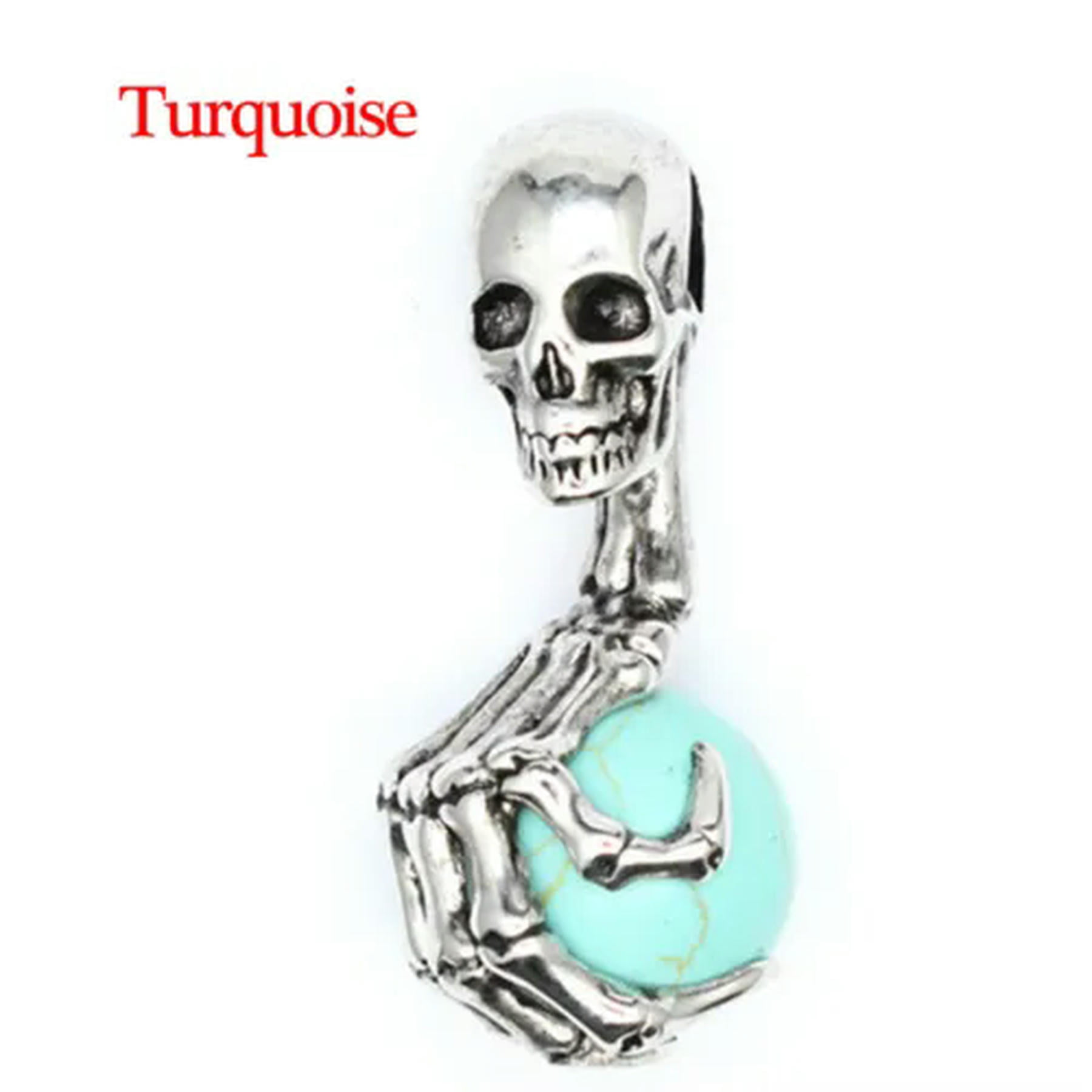 Natural Skeleton Skull Crystal Bead Ball Pendant Head Claw Ghost Hand ...