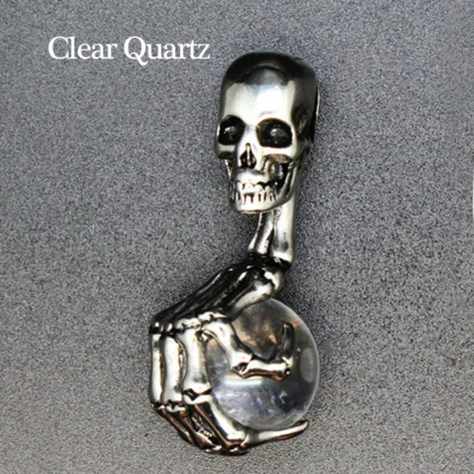 Natural Skeleton Skull Crystal Bead Ball Pendant Head Claw Ghost Hand ...