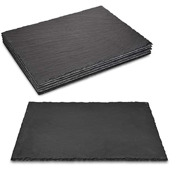 Natural Slate Serving Plates - Set of 6 Place Mat Serving Trays - Large ...