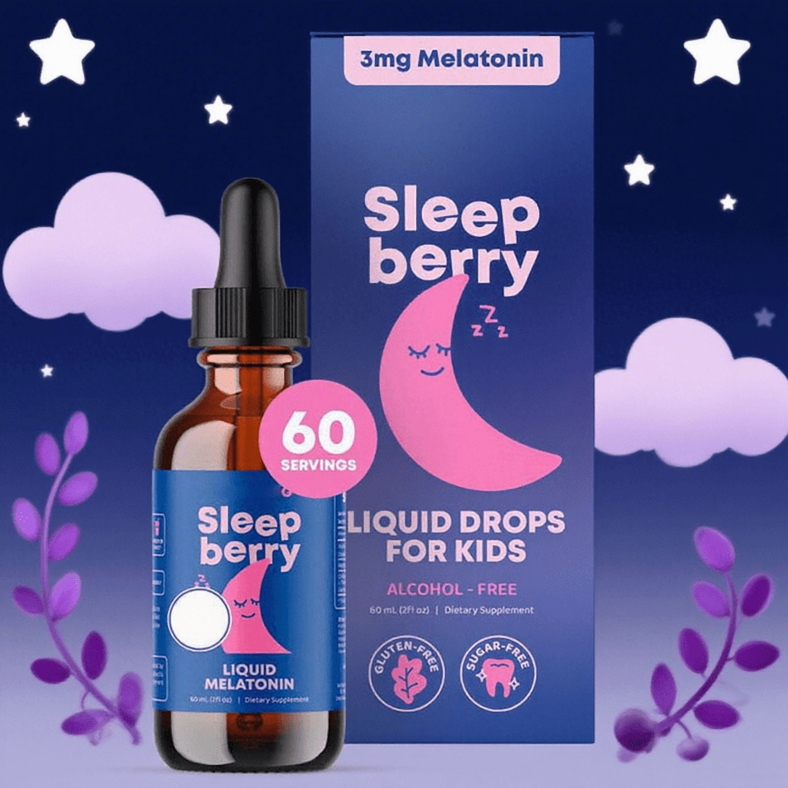 Natural Sleep Helper for Kids – 1 Fl oz SleepBerry Liquid Melatonin ...