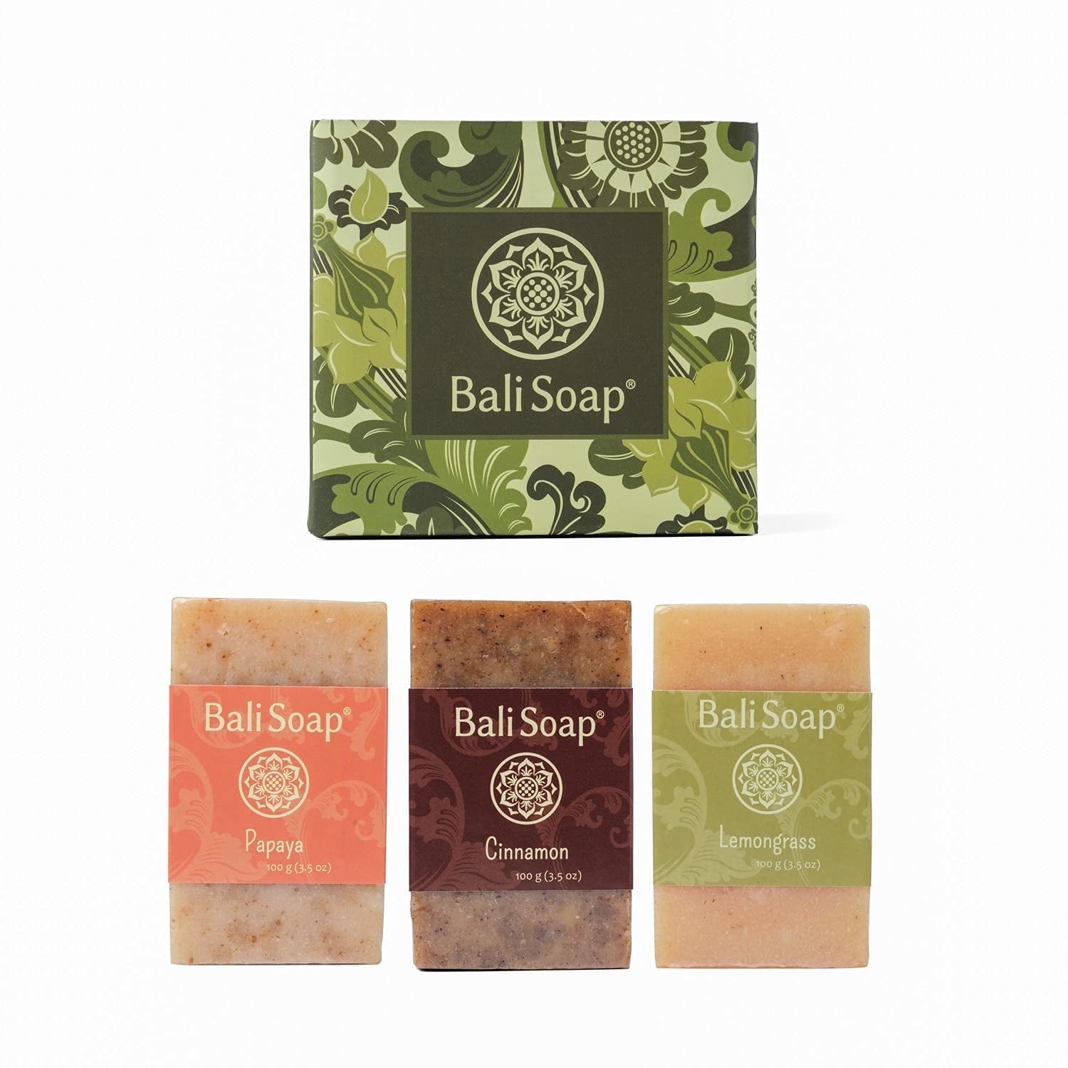Bali Soap USA Natural Soap Bar, 3 Piece Gift Set, Cinnamon Lemongrass ...