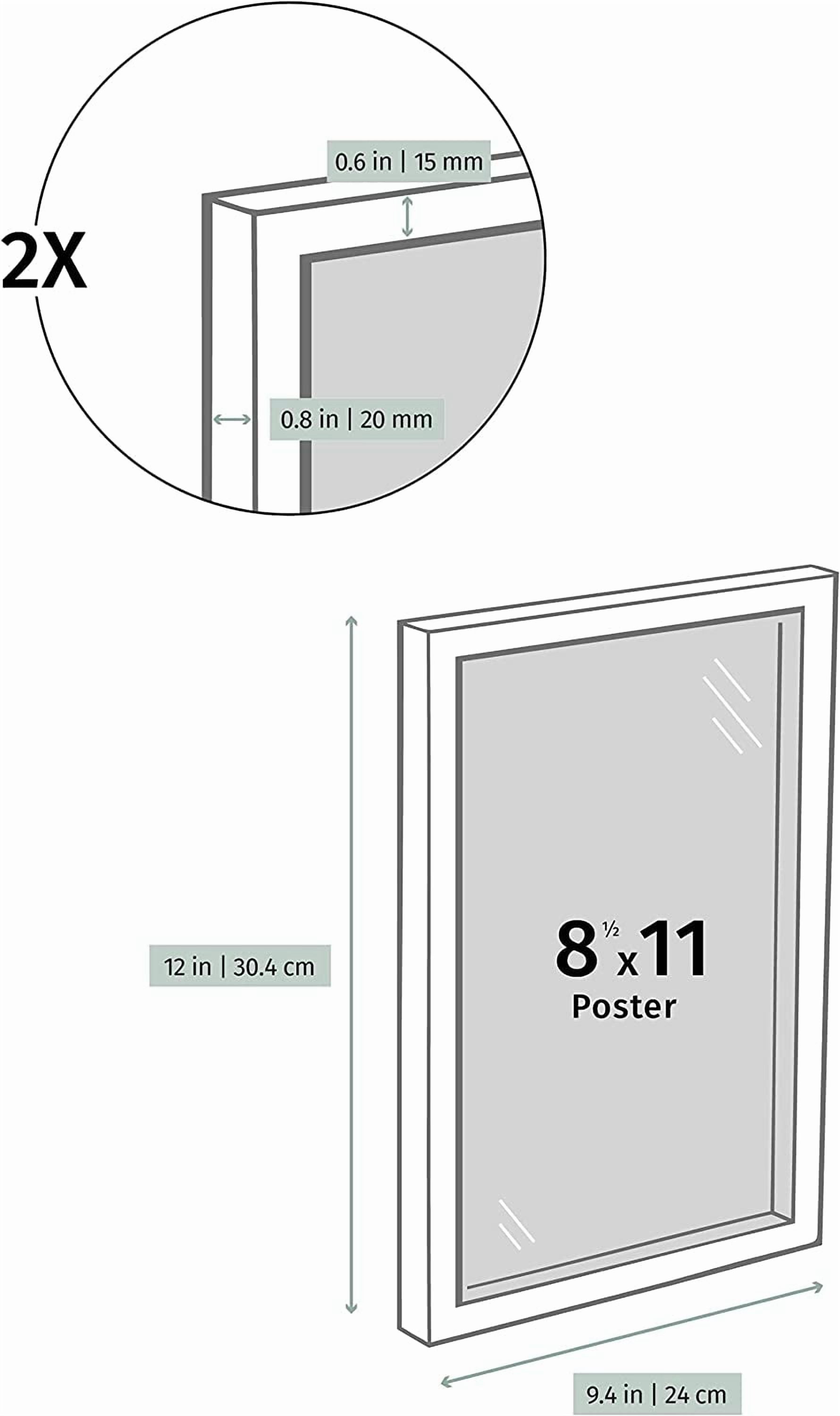 Natural Solid Oak Wood Picture Frames - Set of 2 - 8.5 x 11 in ...